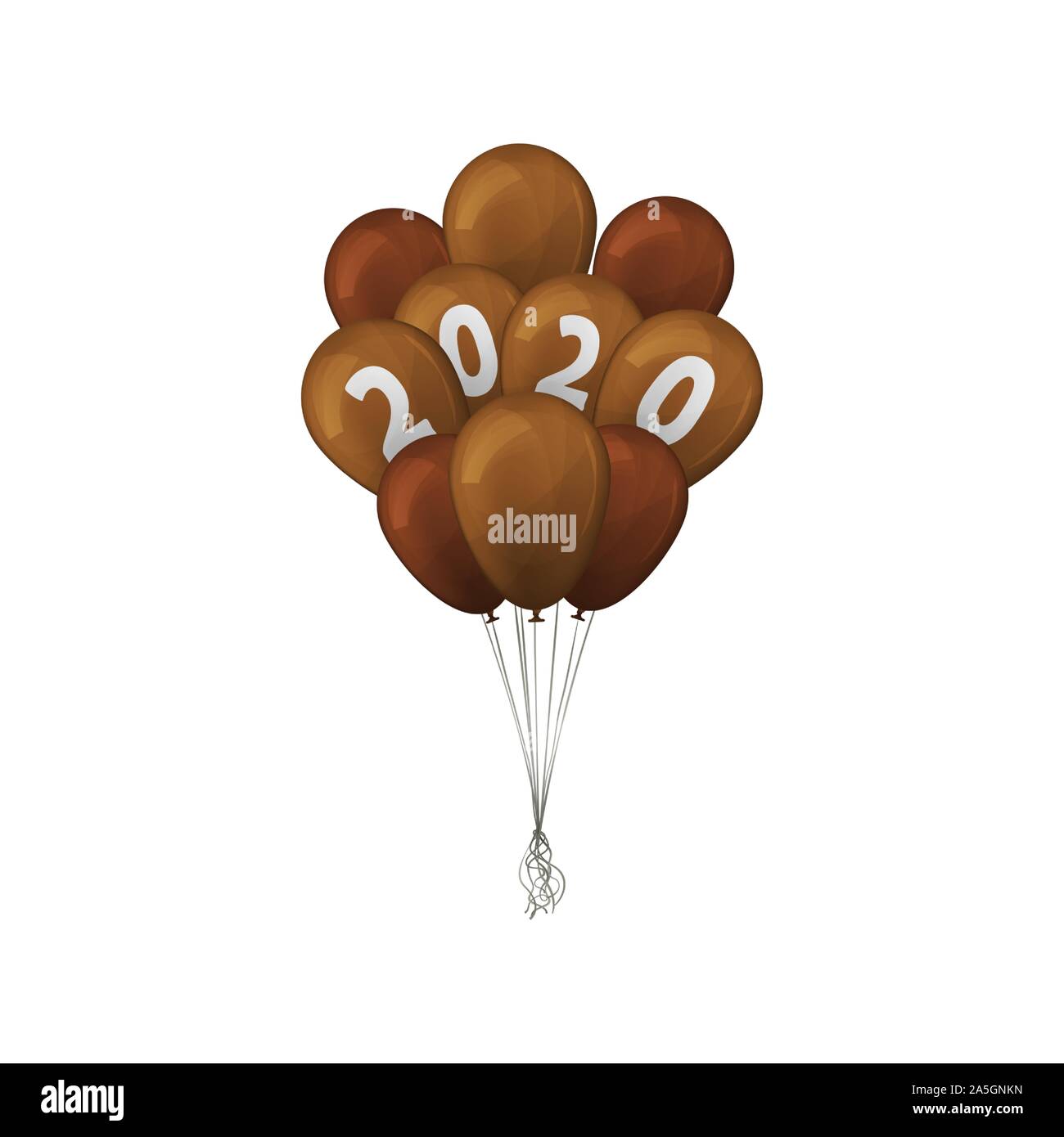 2020 Happy New Year. Gold bunch balloons. Vector illustration Stock ...