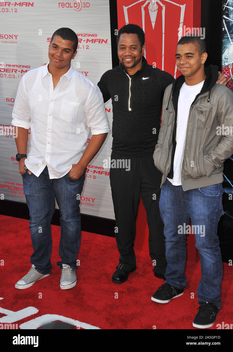 LOS ANGELES, CA. June 28, 2012: Cuba Gooding Jr & sons Mason Gooding ...