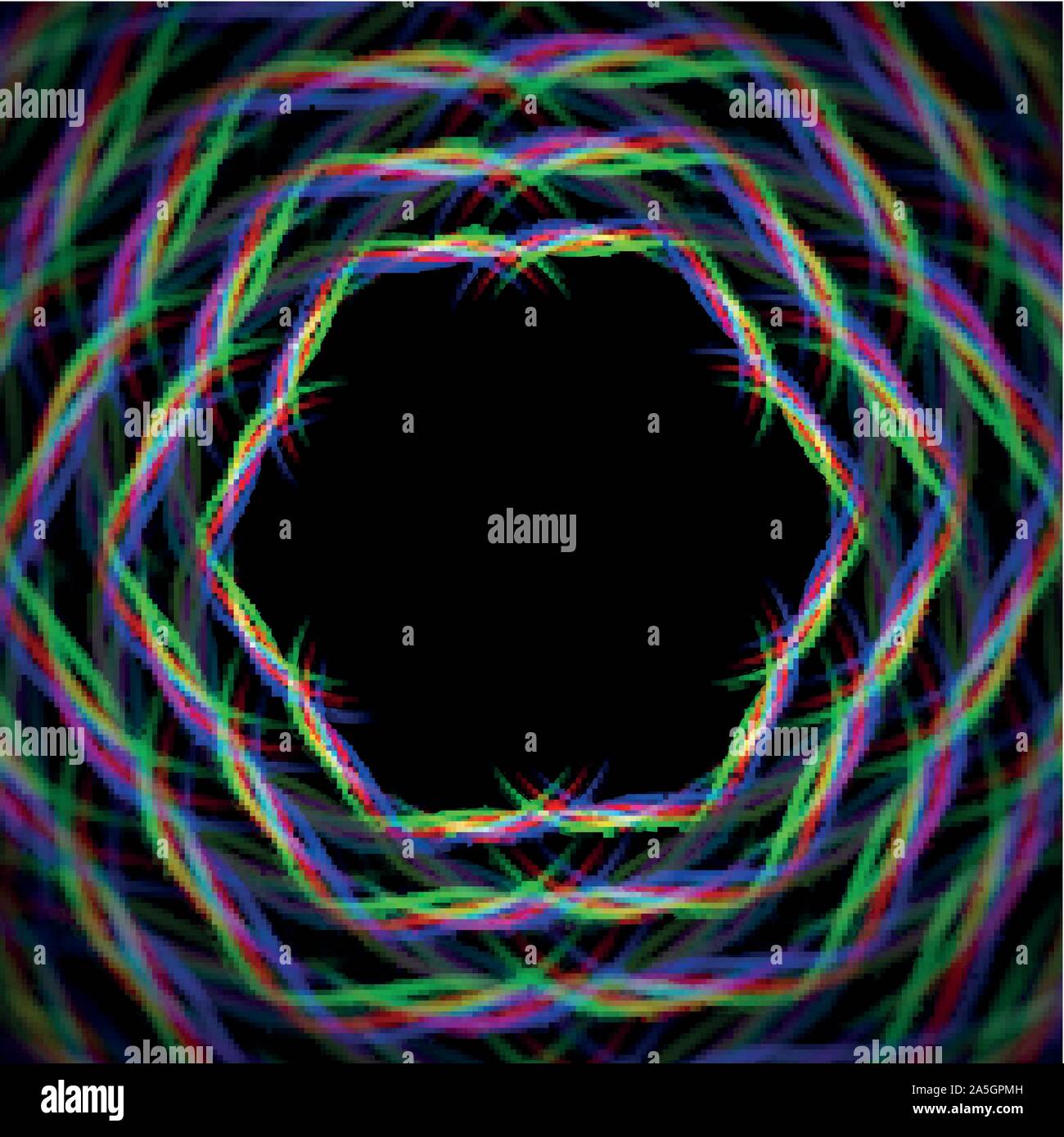 Mystic shiny hex frame with aberrations Stock Vector Image & Art - Alamy
