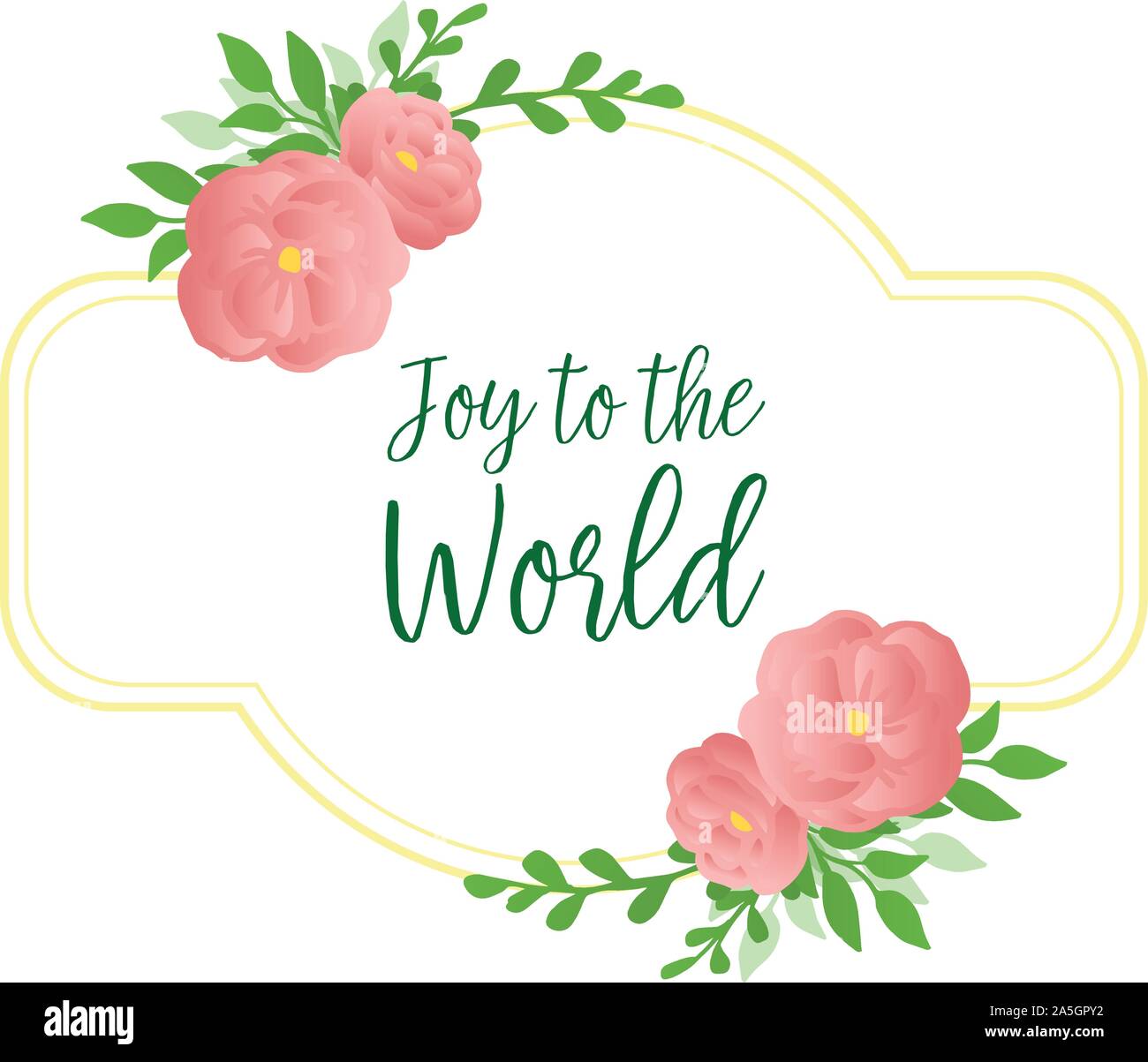 Calligraphic handwritten of joy to the world, with decoration pattern ...