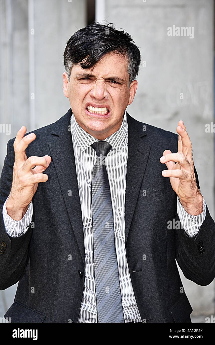 Stressed Business Man Entrepreneur Wearing Suit And Tie Stock Photo - Alamy