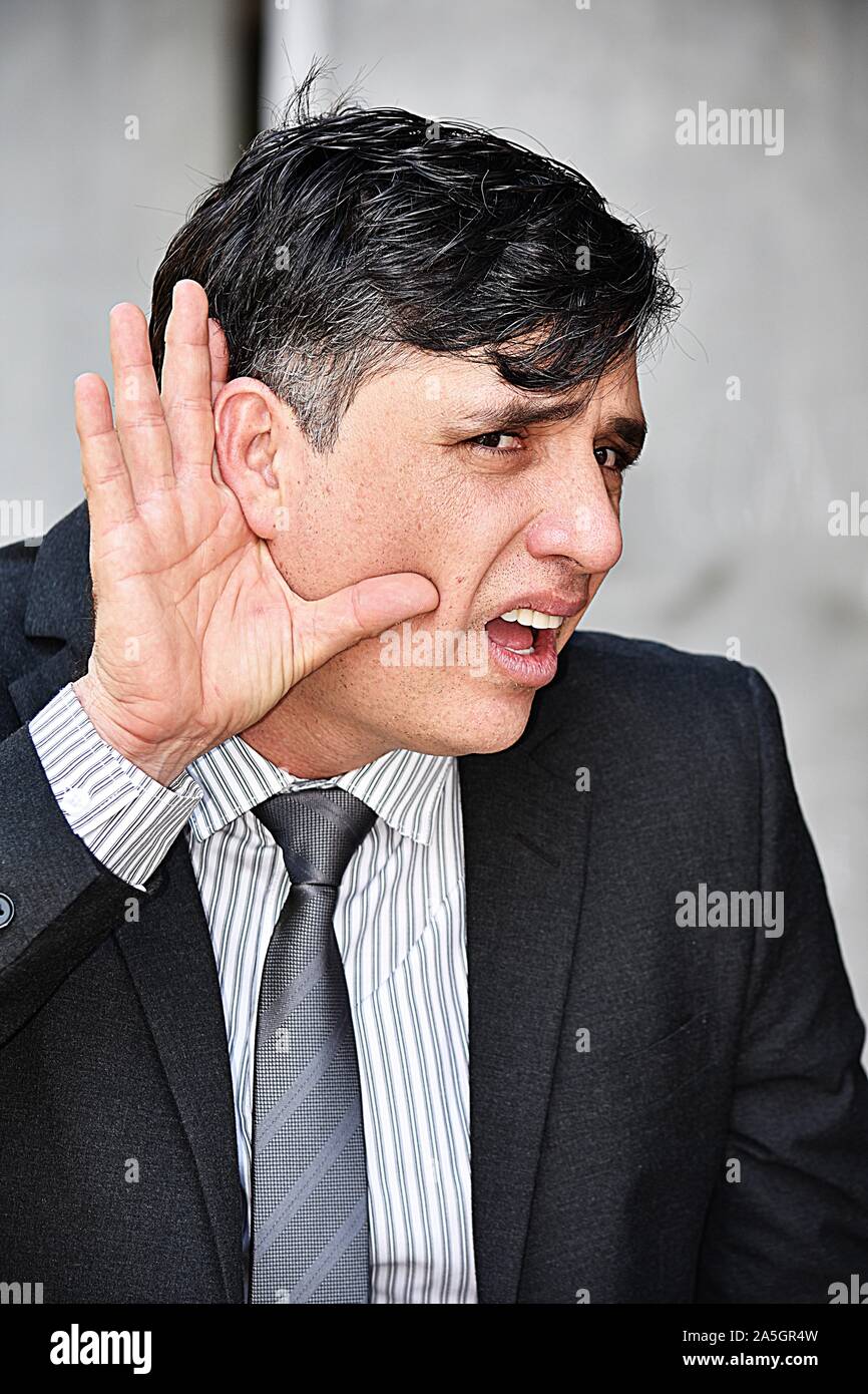 Handsome Business Man Hearing Stock Photo - Alamy