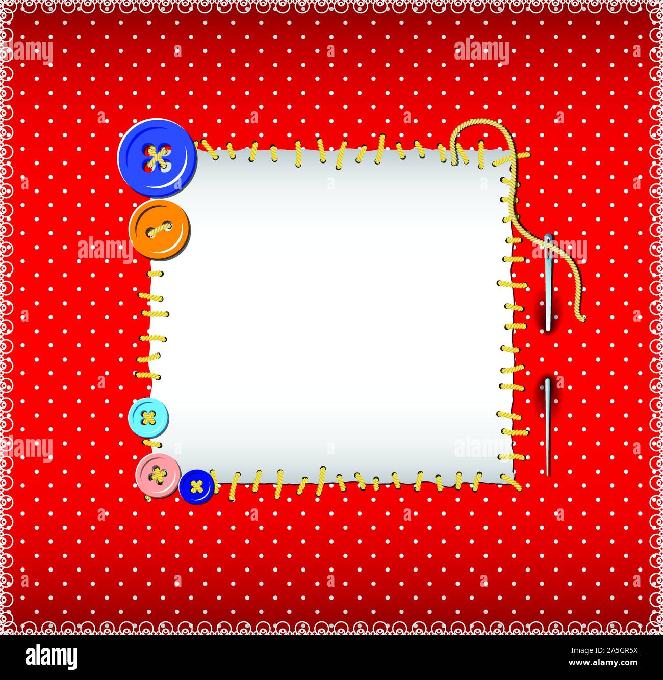 Polka dot pattern with stitched buttons Stock Vector Image & Art - Alamy