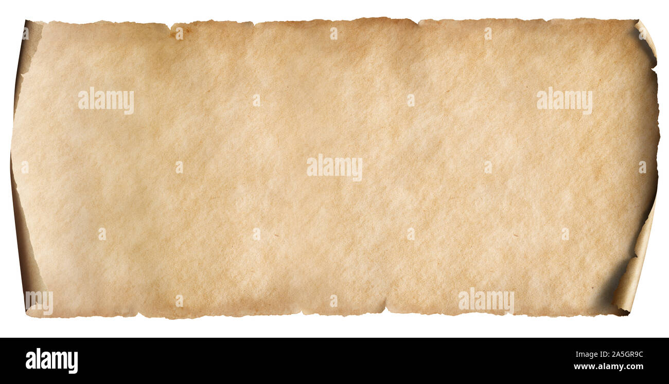 vintage horizontal old paper sheet isolated Stock Photo - Alamy