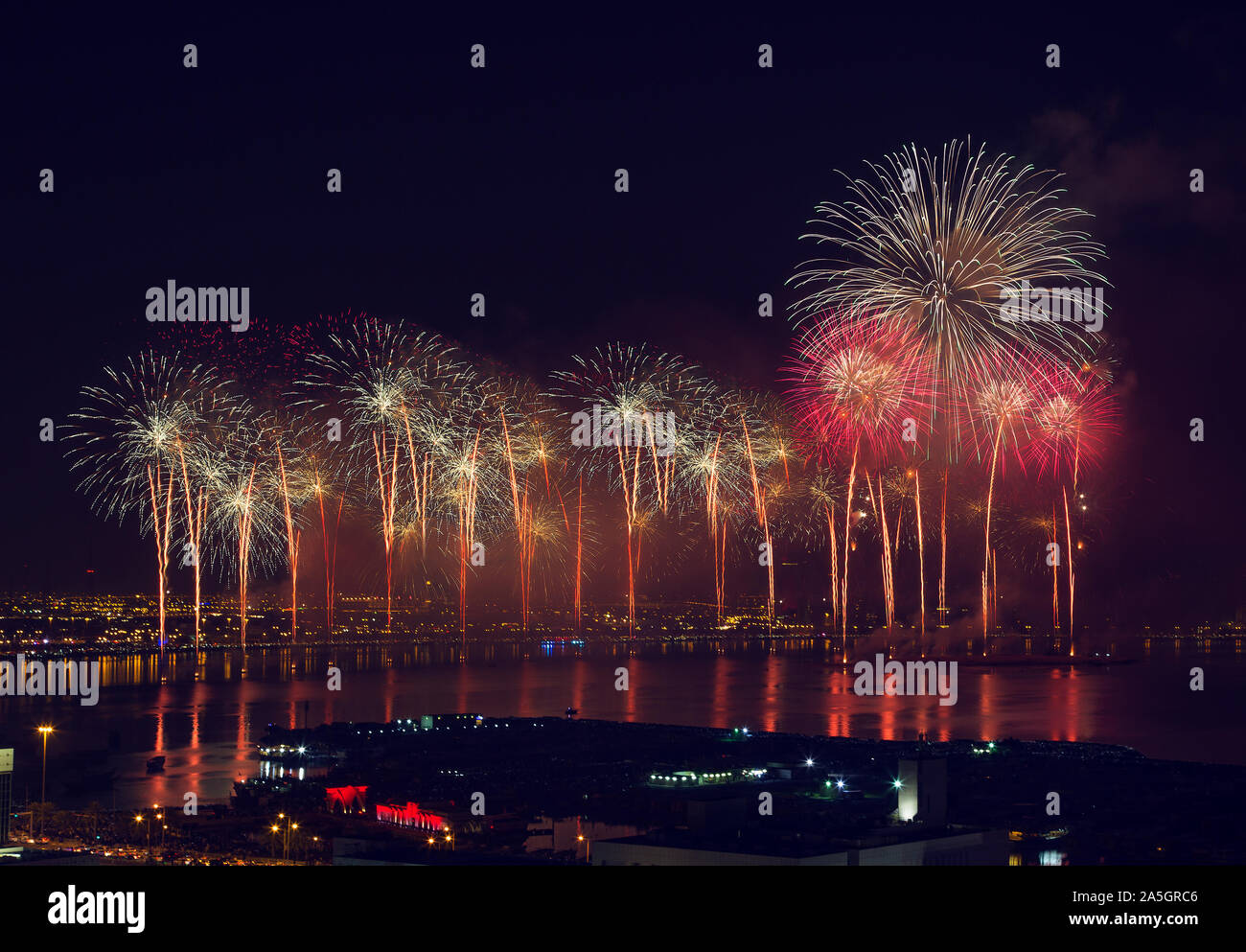 Qatar National Day Fireworks at Doha Corniche Stock Photo - Alamy
