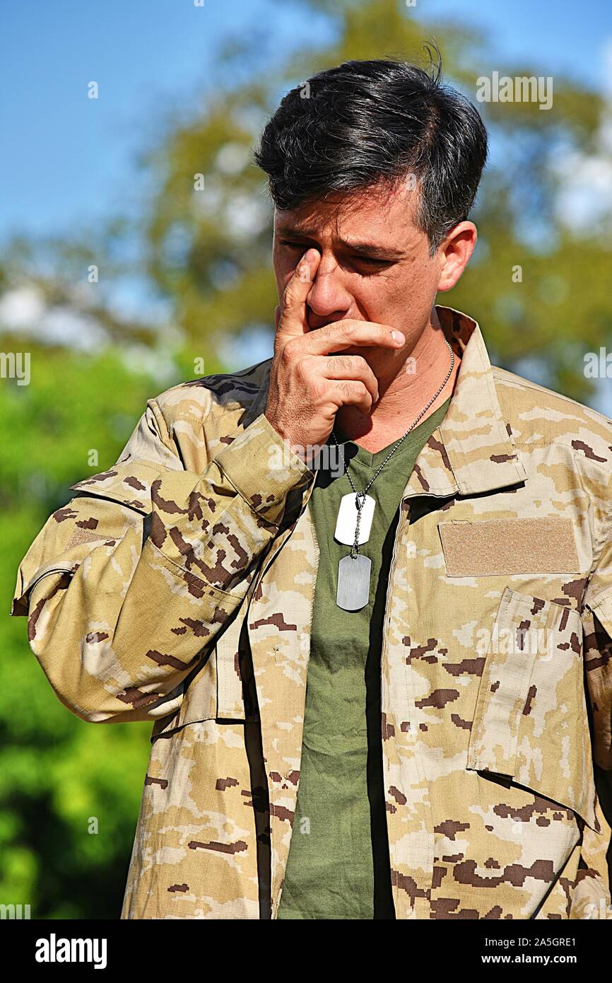 Male Soldier Thinking Stock Photo - Alamy