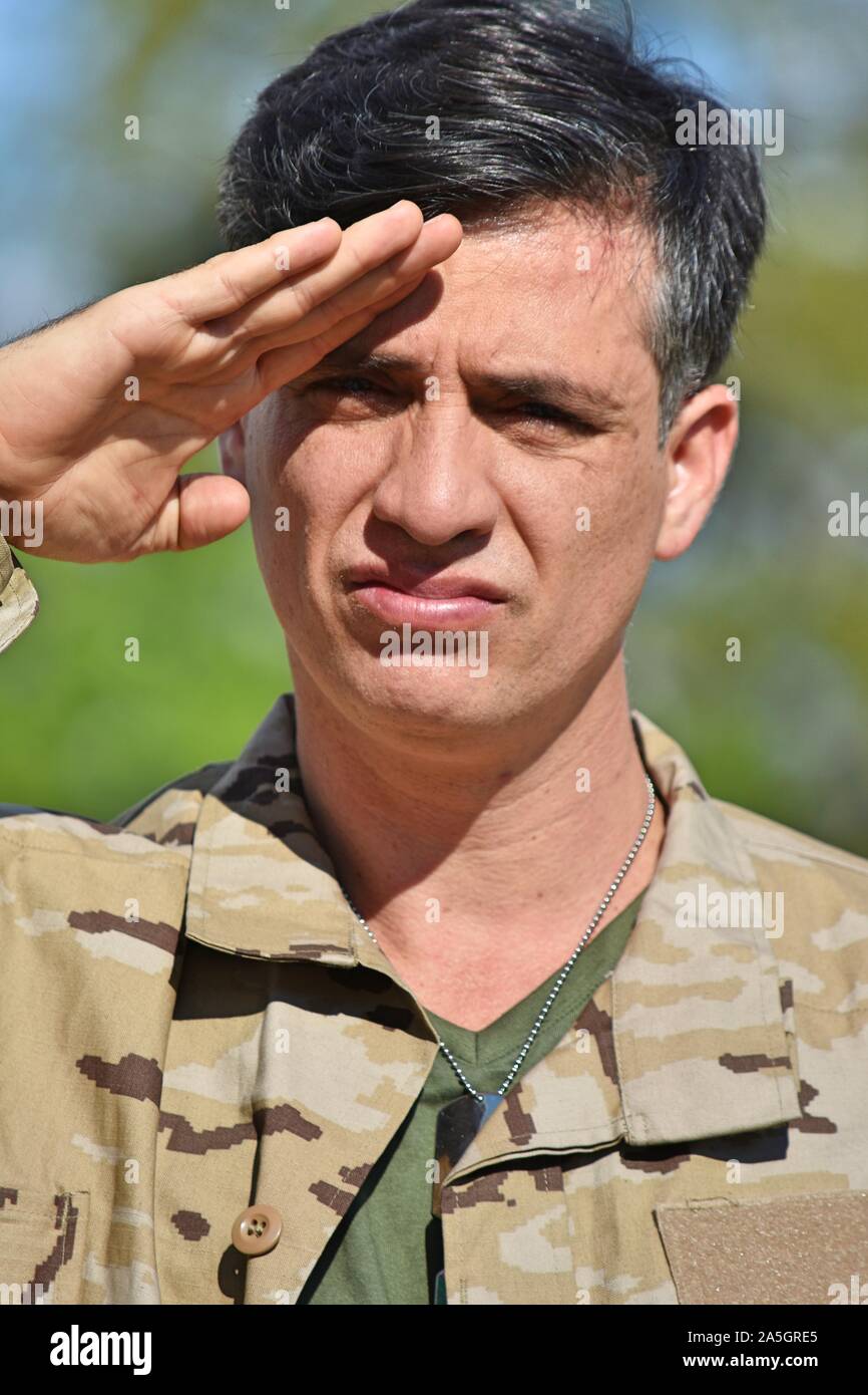 Military Male Soldier Saluting Stock Photo - Alamy