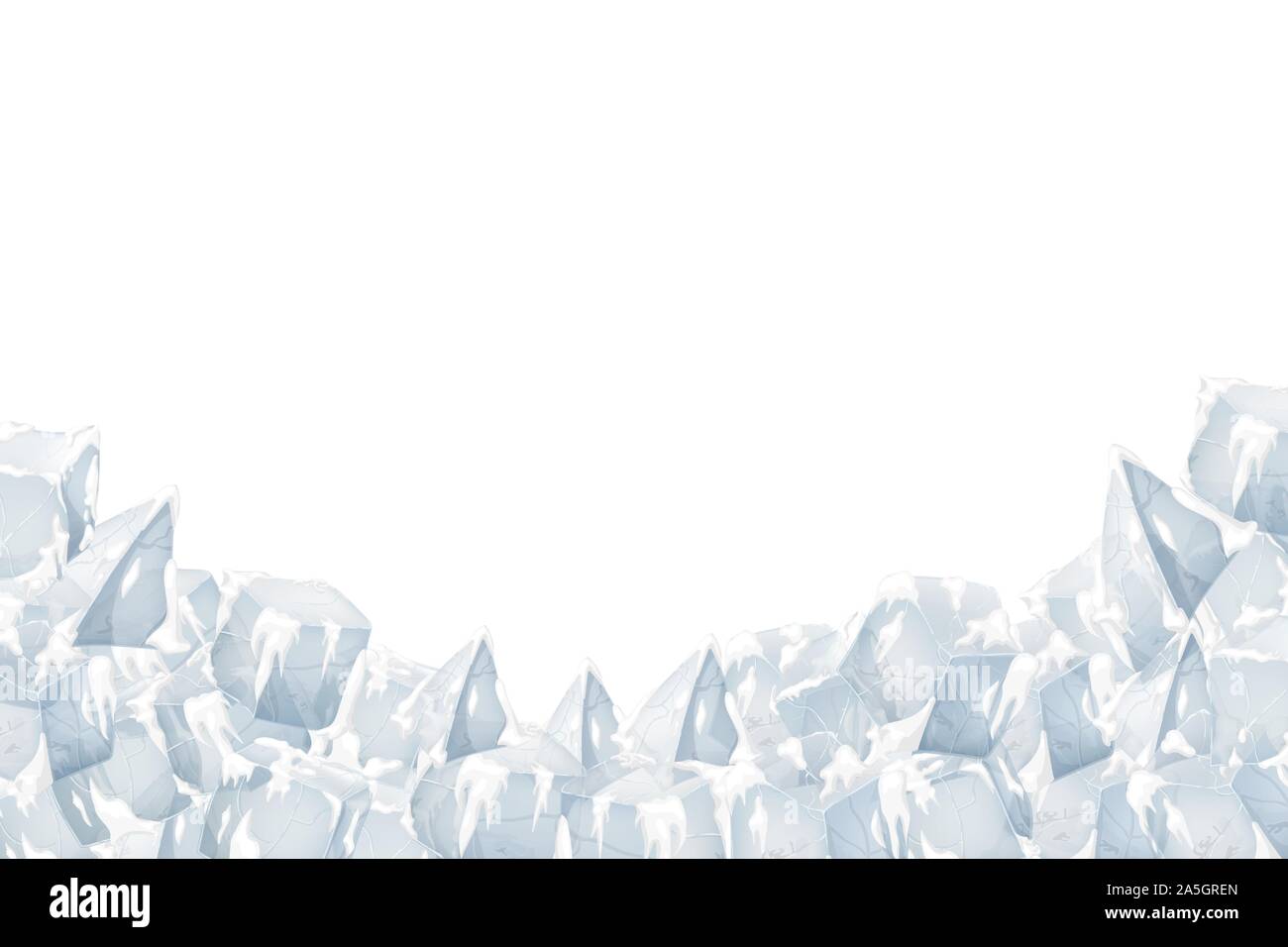 Translucent snow with ice. Vector illustration. White background Stock ...