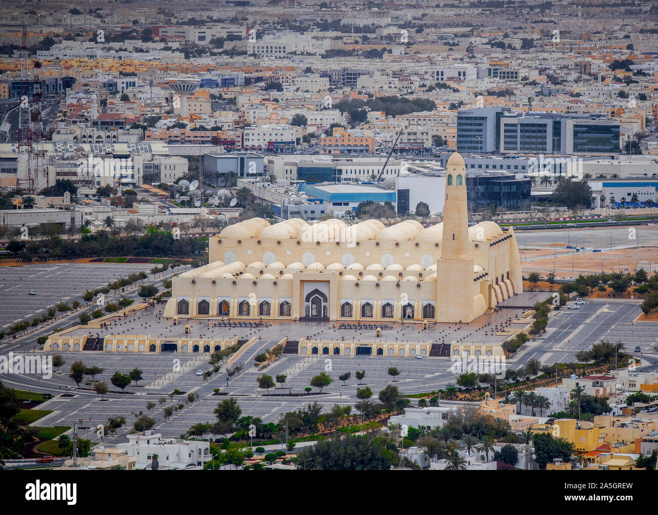 View of Imam Abdul Waheb Mosque, also known as Grand Mosque in Doha ...