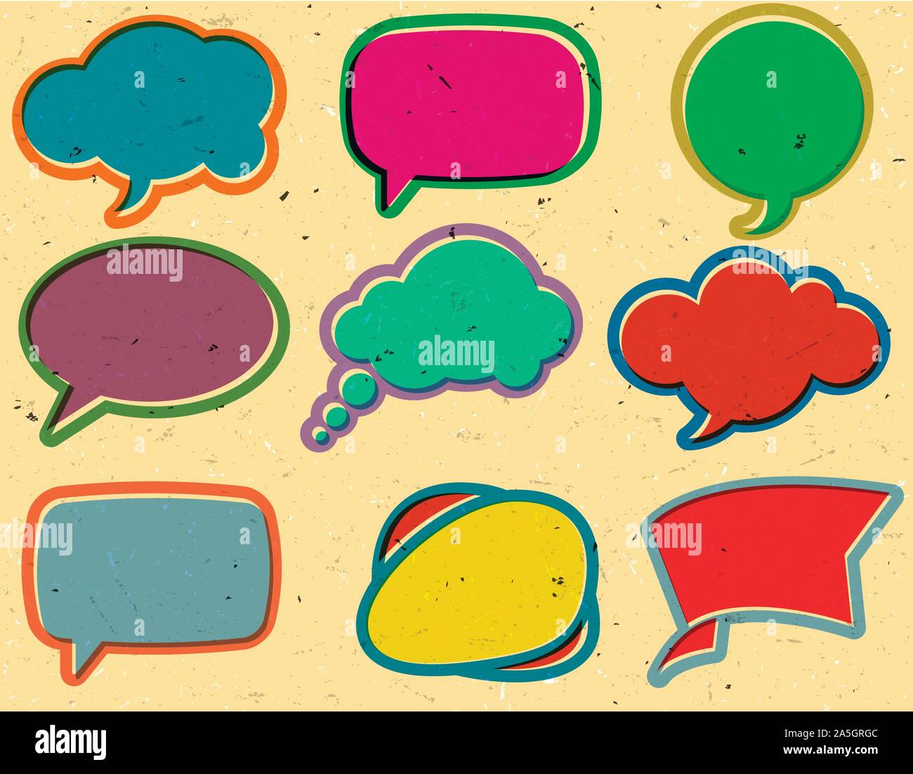 Vintage speech bubbles on the cardboard Stock Vector Image & Art - Alamy