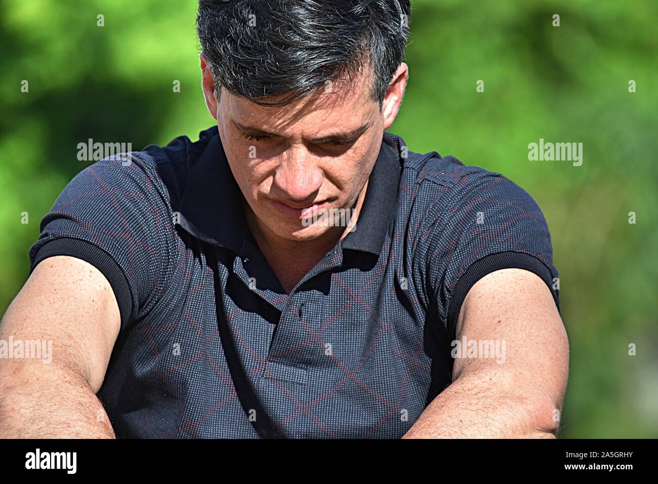 Sad Middle Aged Person Stock Photo - Alamy