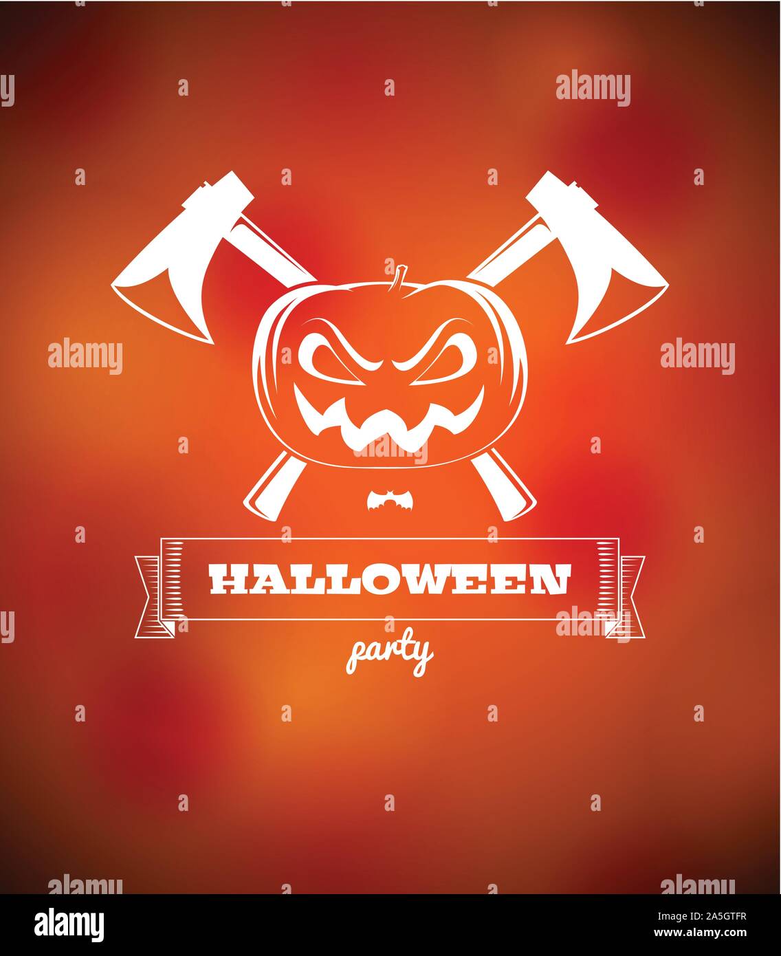 Pumpkin with axe Stock Vector Images - Alamy