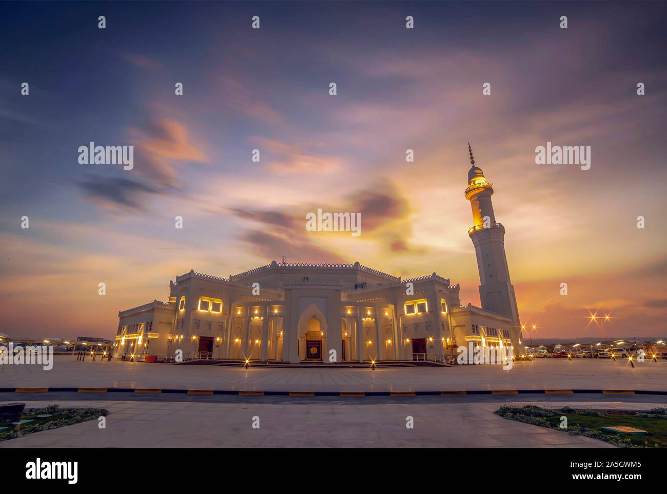 Wukair, Qatar Beautiful Wukair Grand Masjid at Sunset Time Stock Photo ...