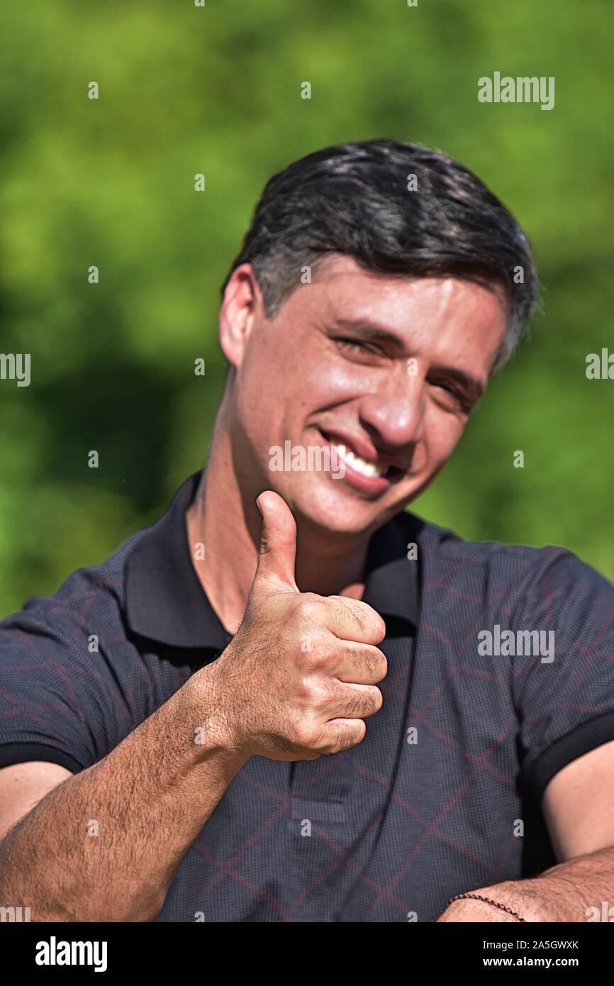 Person With Thumbs Up Stock Photo - Alamy