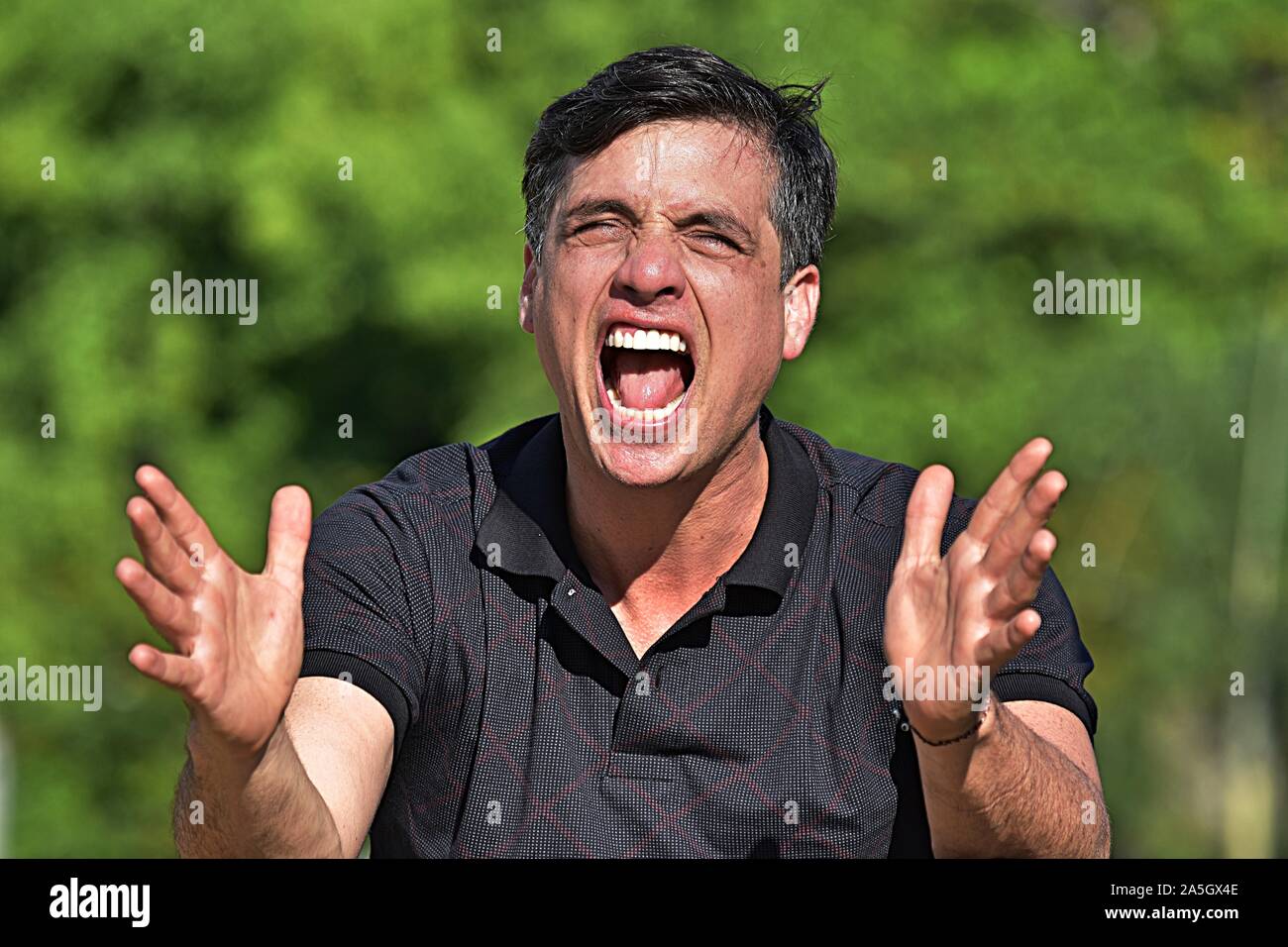 Diverse Male Shouting Stock Photo - Alamy