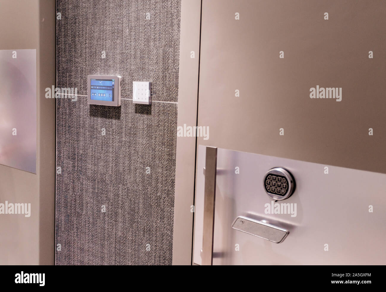 Multiple devices for entering key codes and accessing the vault Stock ...