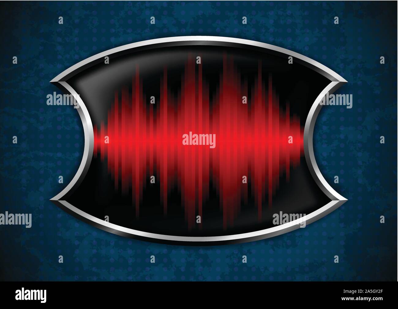 Metal frame with sound wave Stock Vector Image & Art - Alamy