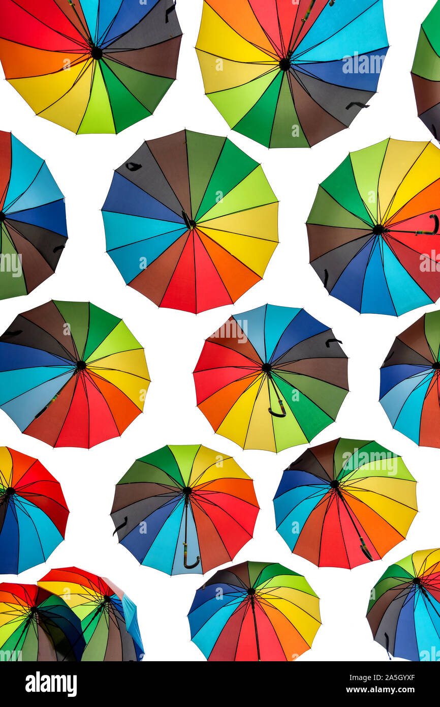 Colorful umbrella background hi-res stock photography and images - Alamy