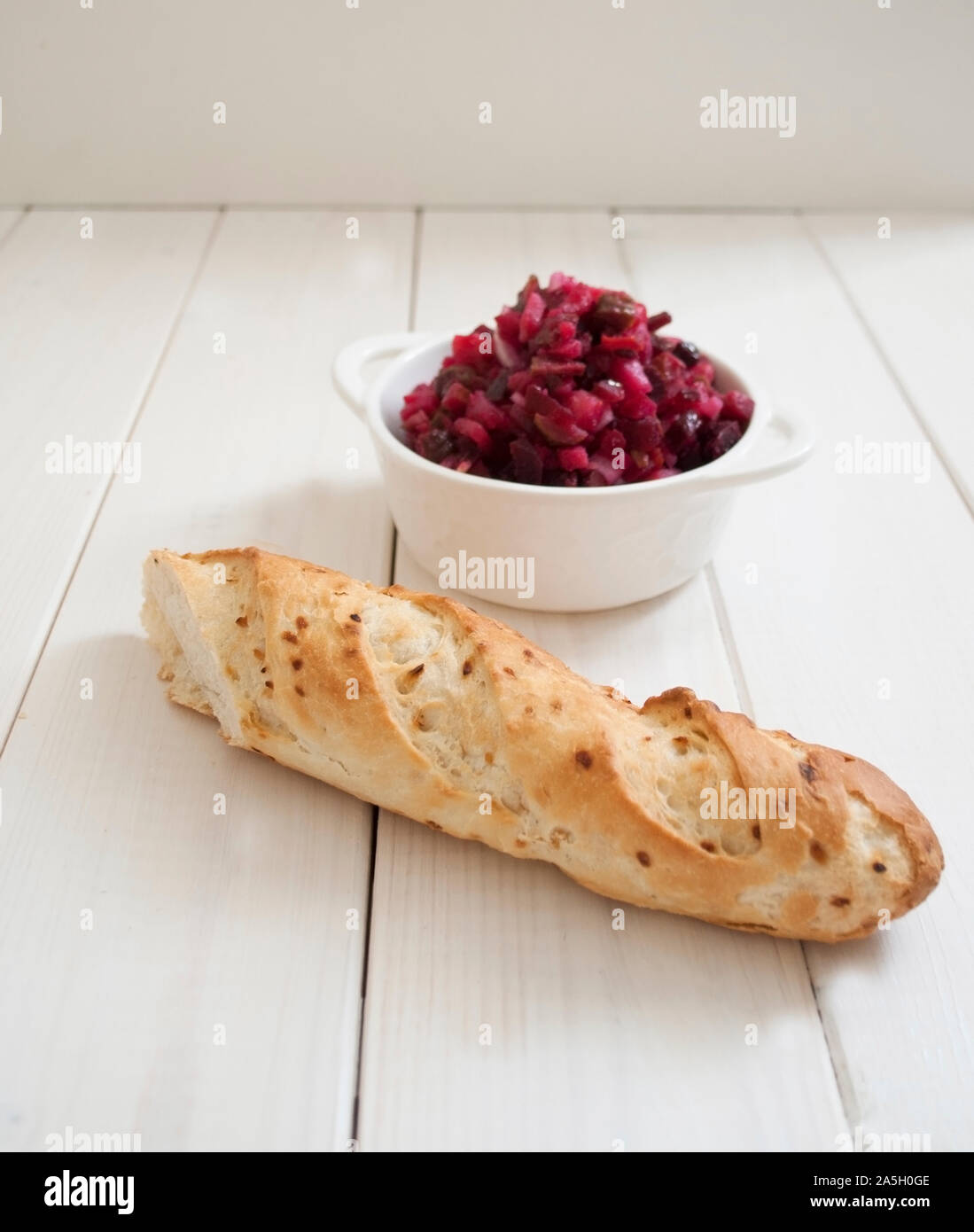 loaf of bread with beetroot salad Stock Photo - Alamy