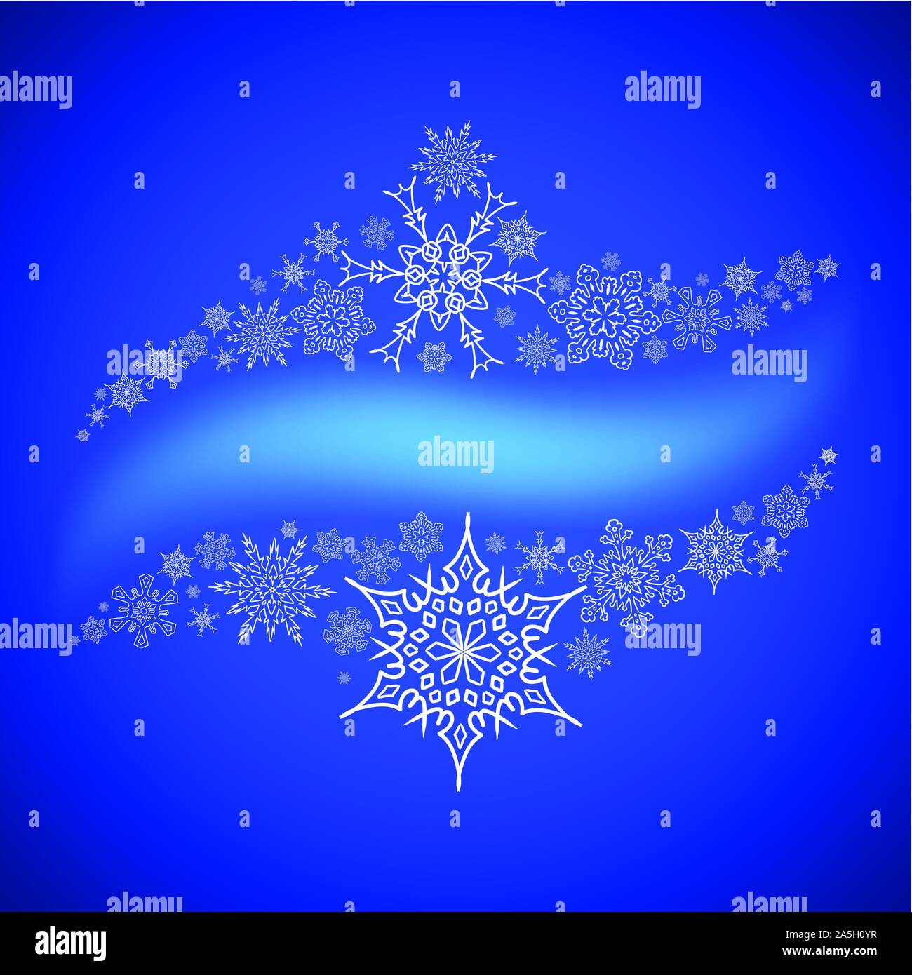 Christmas frame with drawn snowflakes lines Stock Vector Image & Art ...