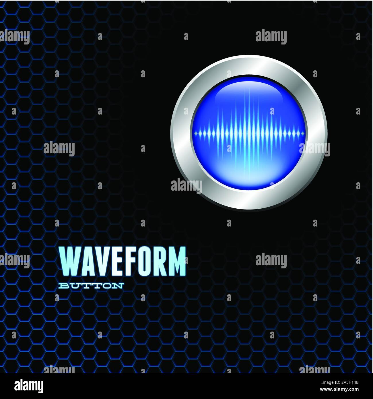 Silver button with sound wave sign Stock Vector Image & Art - Alamy