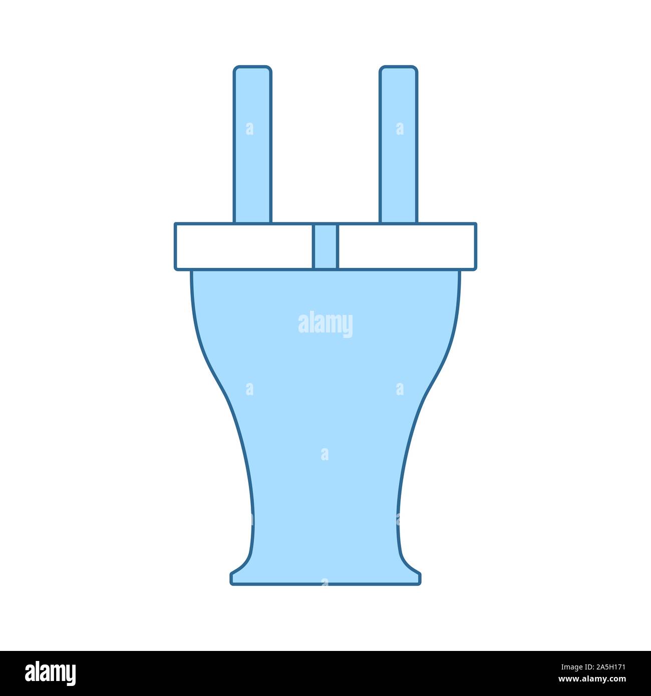 Electrical Plug Icon. Thin Line With Blue Fill Design. Vector ...