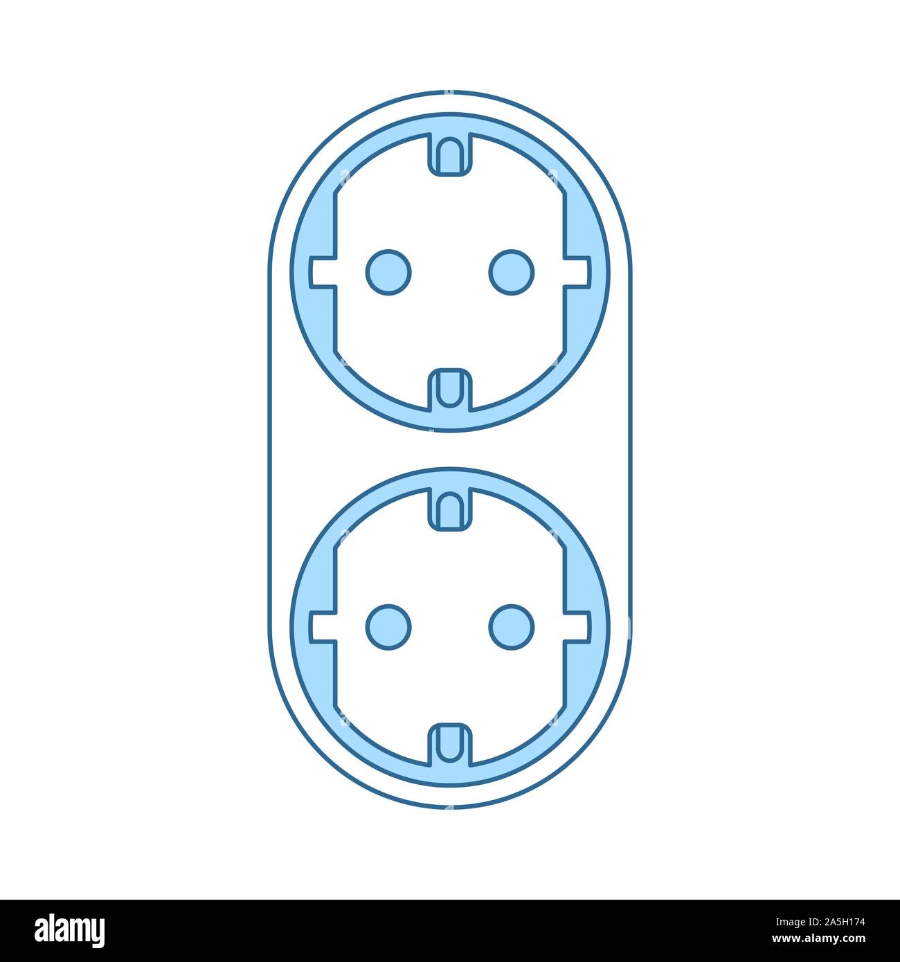 AC Splitter Icon. Thin Line With Blue Fill Design. Vector Illustration ...