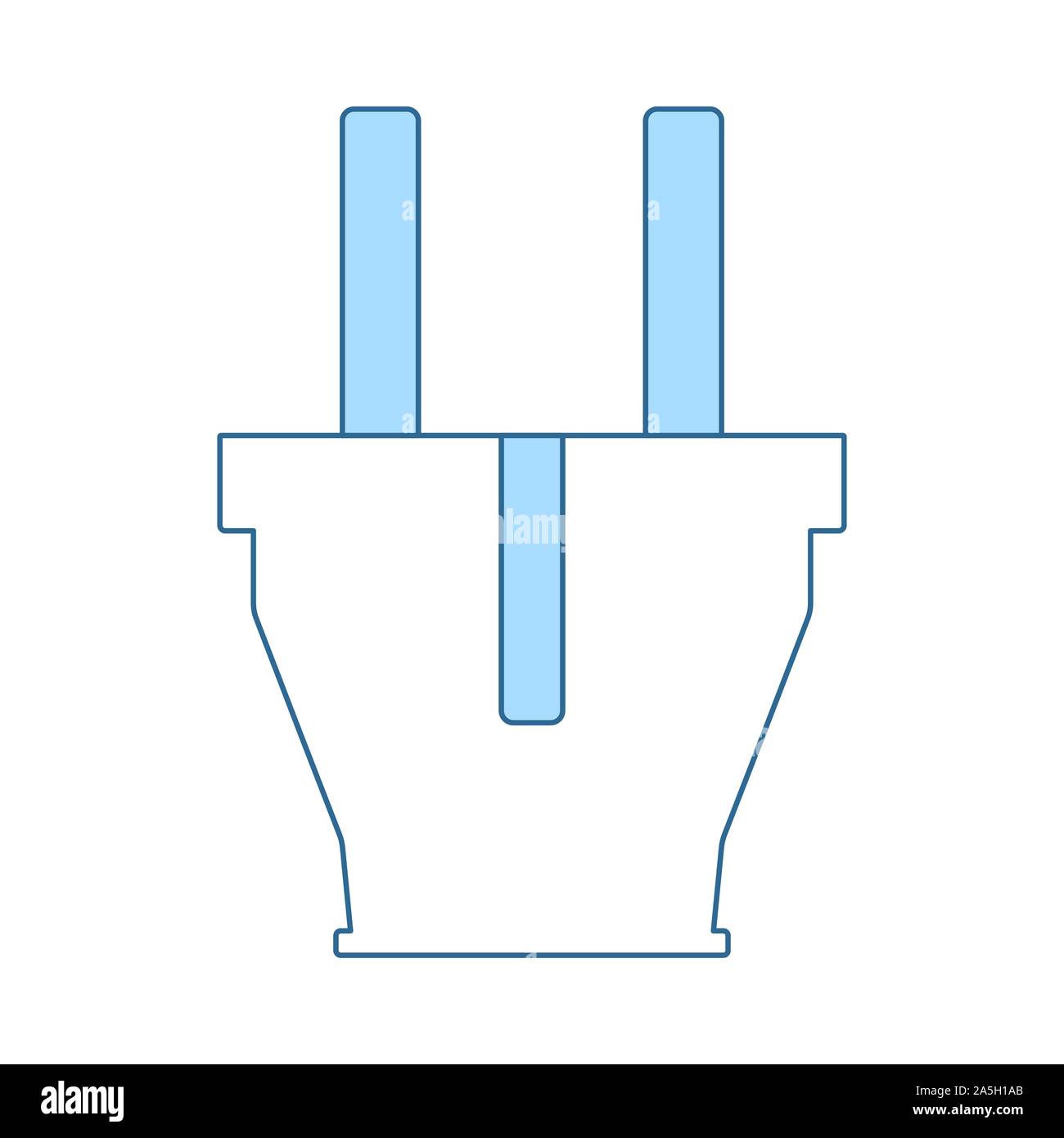 Electrical Plug Icon. Thin Line With Blue Fill Design. Vector ...