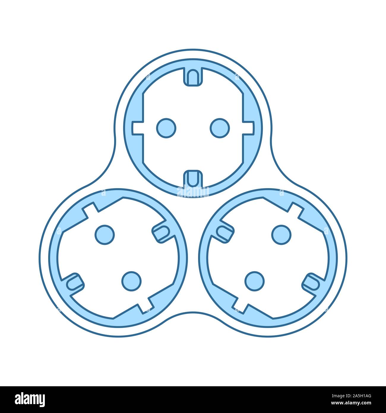 AC Splitter Icon. Thin Line With Blue Fill Design. Vector Illustration ...