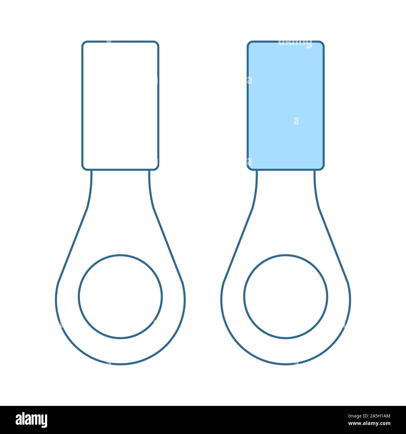Connection Terminal Ring Icon. Thin Line With Blue Fill Design. Vector ...