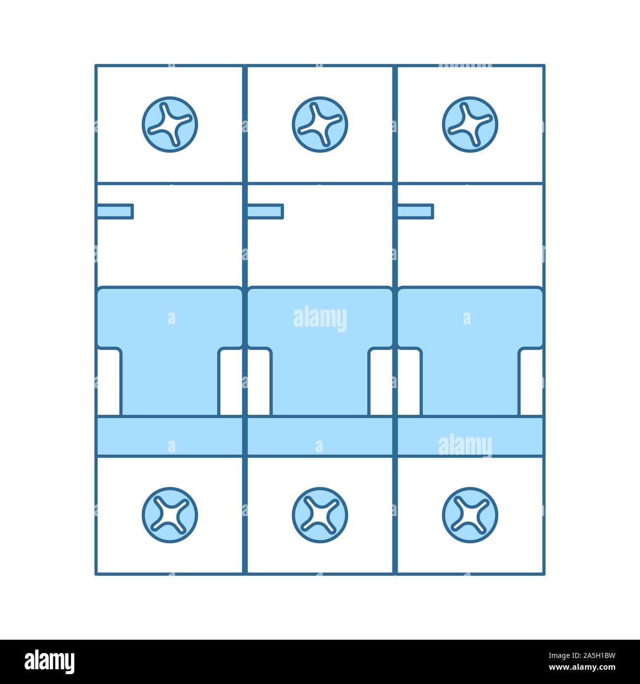 Circuit Breaker Icon. Thin Line With Blue Fill Design. Vector ...