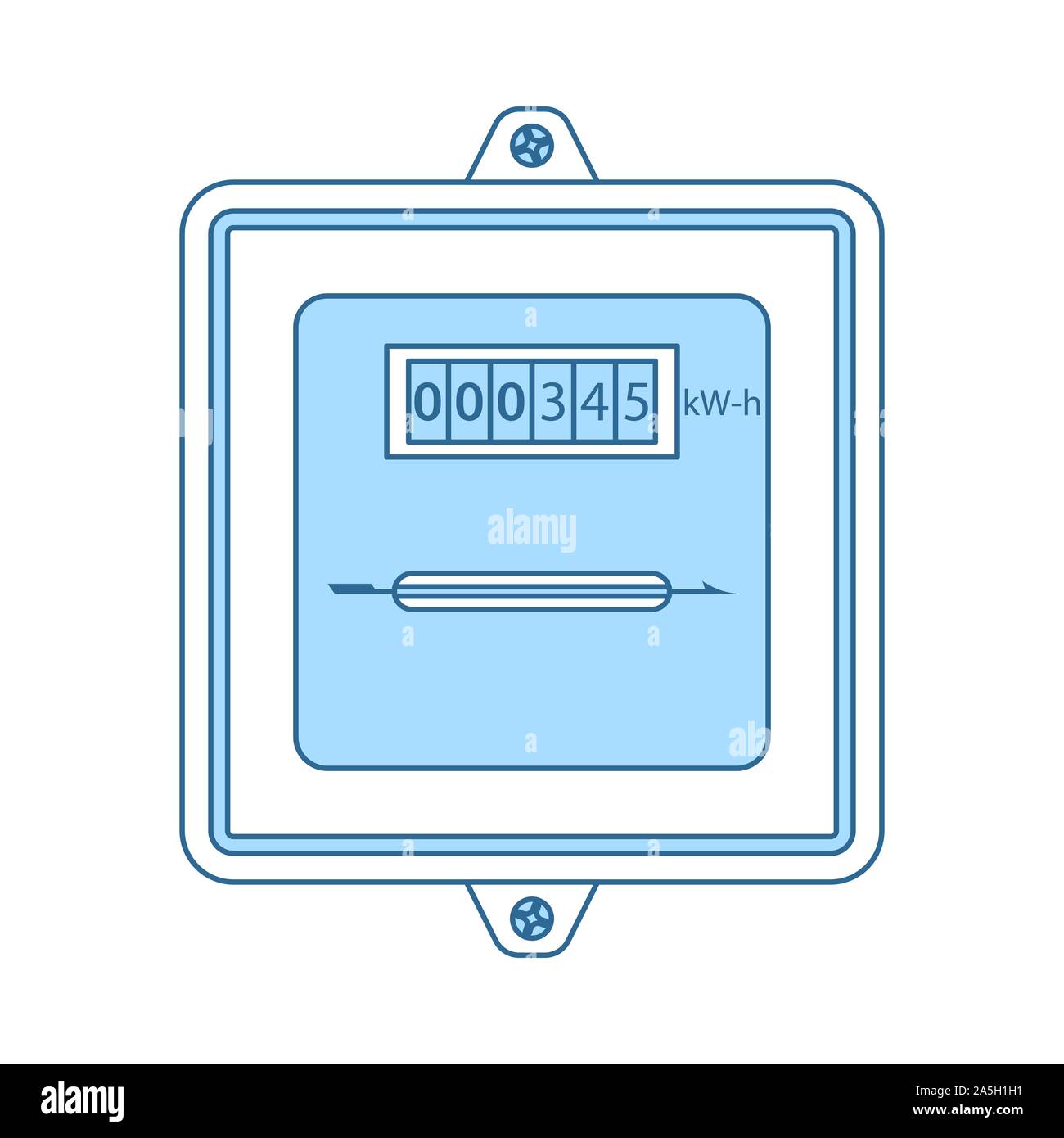 Electric Meter Icon. Thin Line With Blue Fill Design. Vector ...