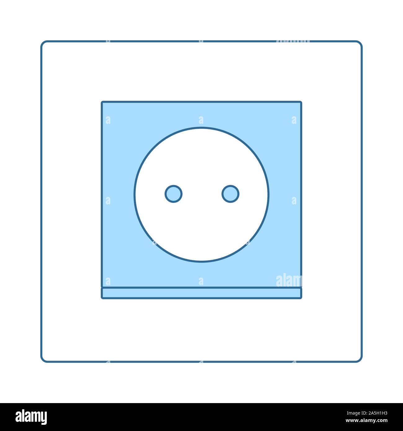 Europe Electrical Socket Icon. Thin Line With Blue Fill Design. Vector ...