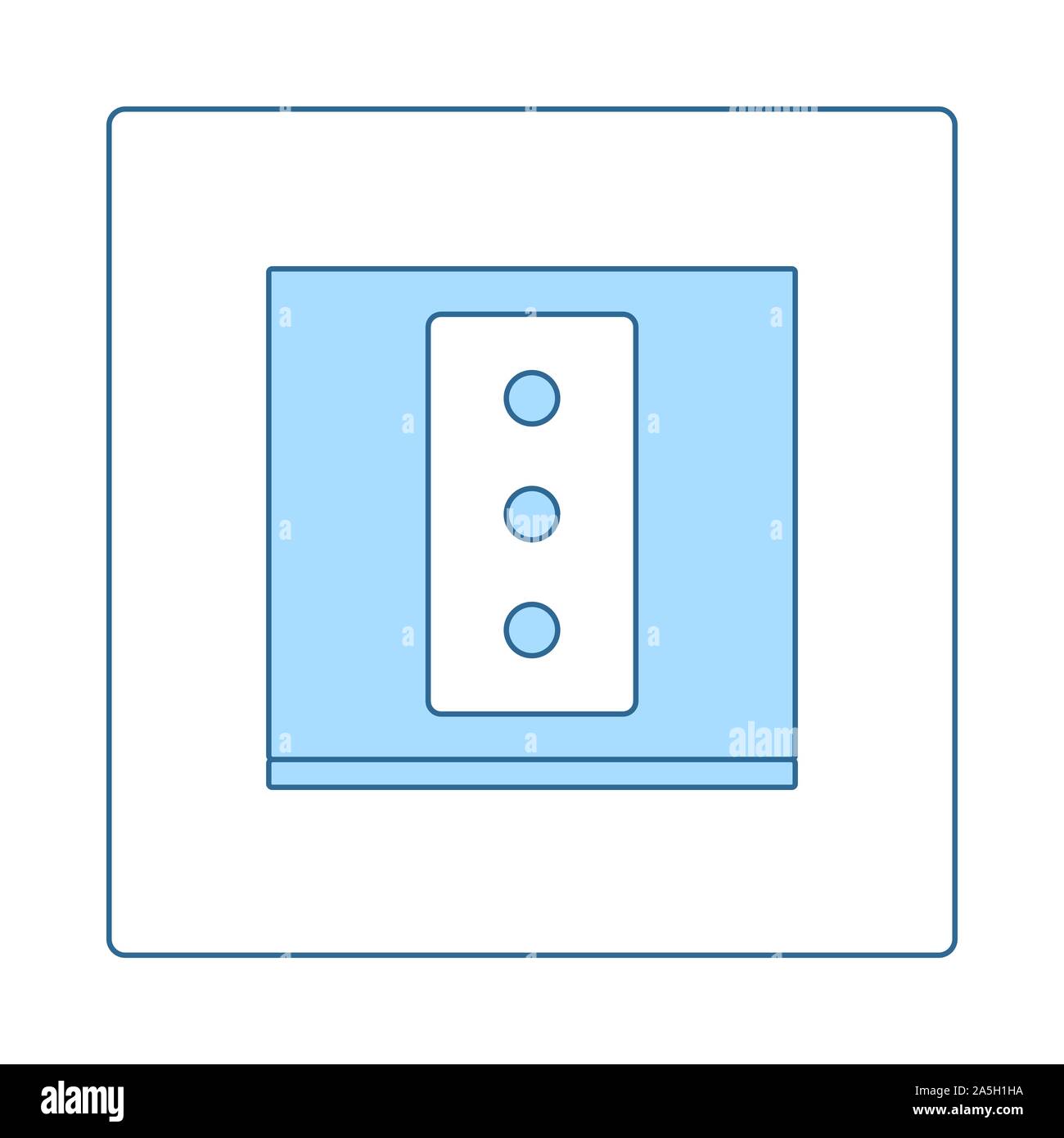 Italy Electrical Socket Icon. Thin Line With Blue Fill Design. Vector ...