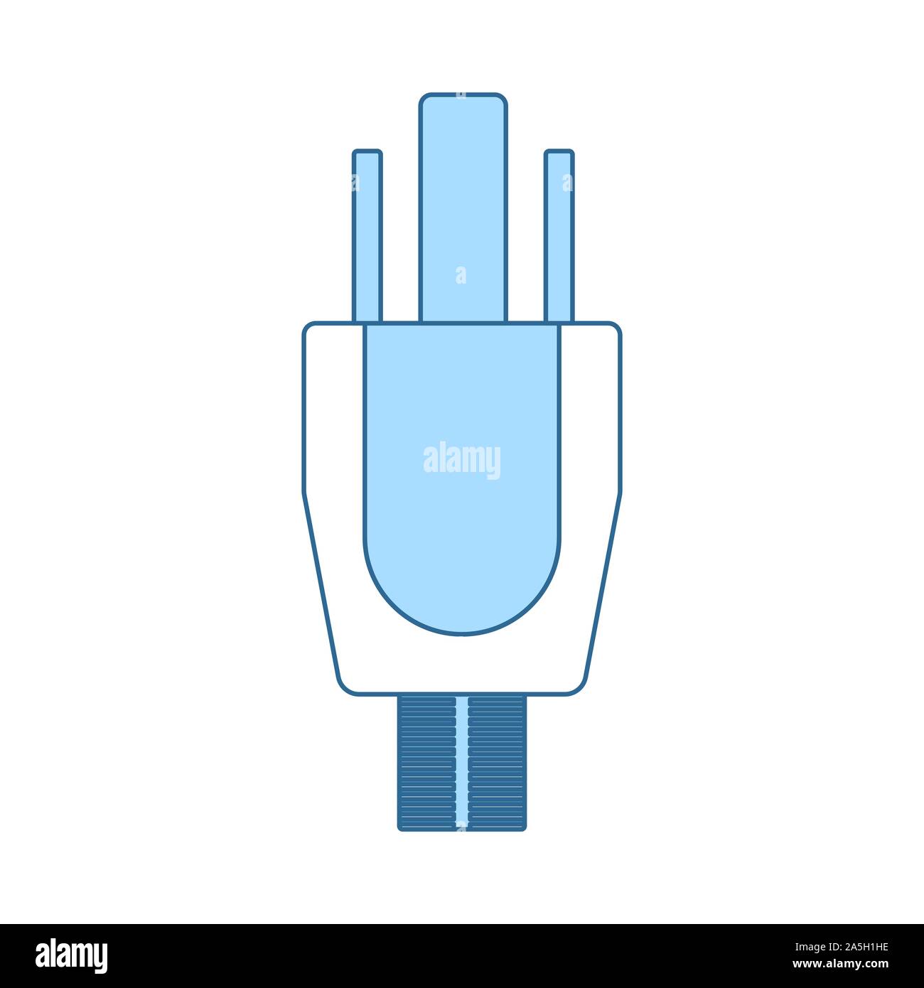 Electrical Plug Icon. Thin Line With Blue Fill Design. Vector ...