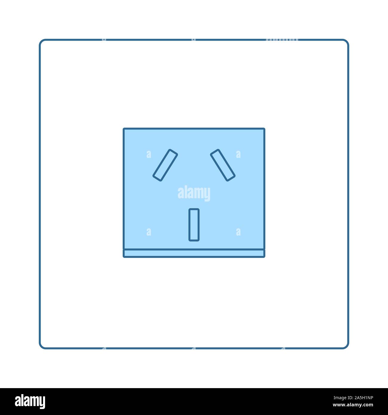 China Electrical Socket Icon. Thin Line With Blue Fill Design. Vector ...