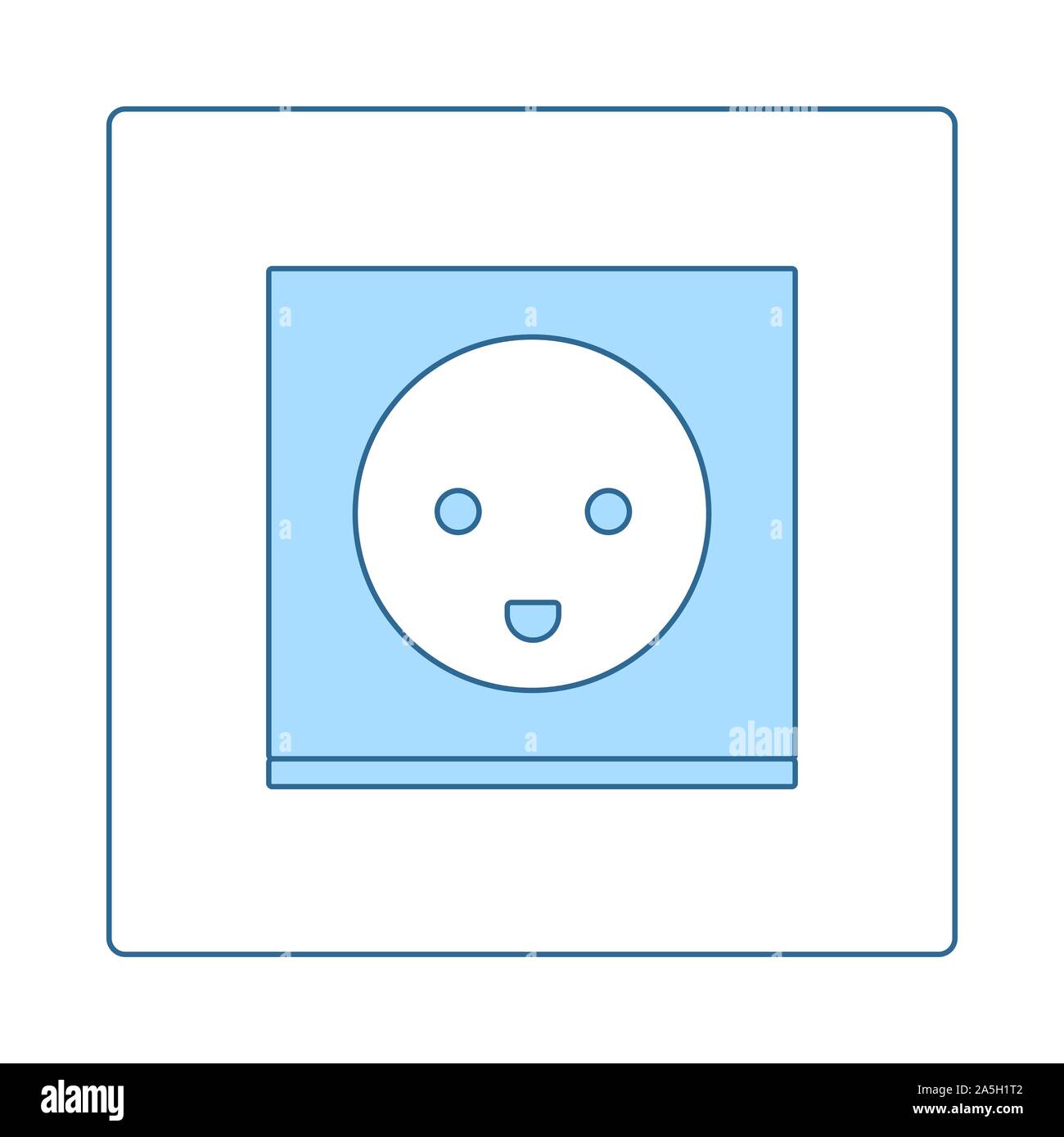 Austria Electrical Socket Icon. Thin Line With Blue Fill Design. Vector ...