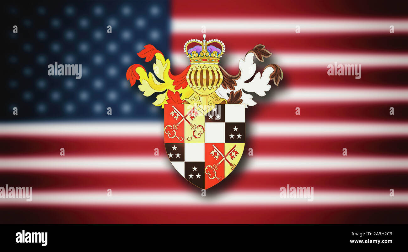 Washington Coat of Arms, Greater coat of arms of the family on the ...