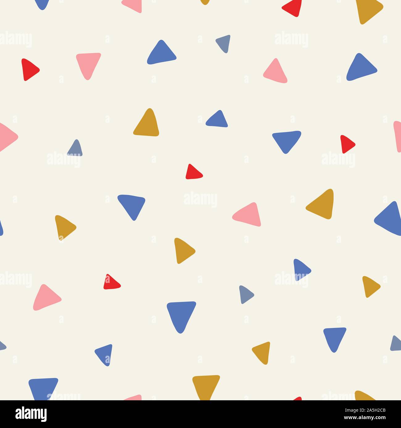Sweet vector seamless repeat pattern of tossed hand drawn triangles in ...