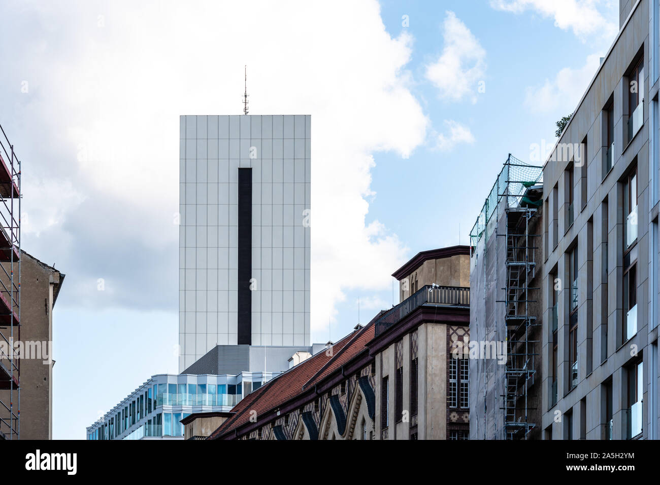 Berlin, Germany - July 27, 2019: Modern office building skyscraper in ...