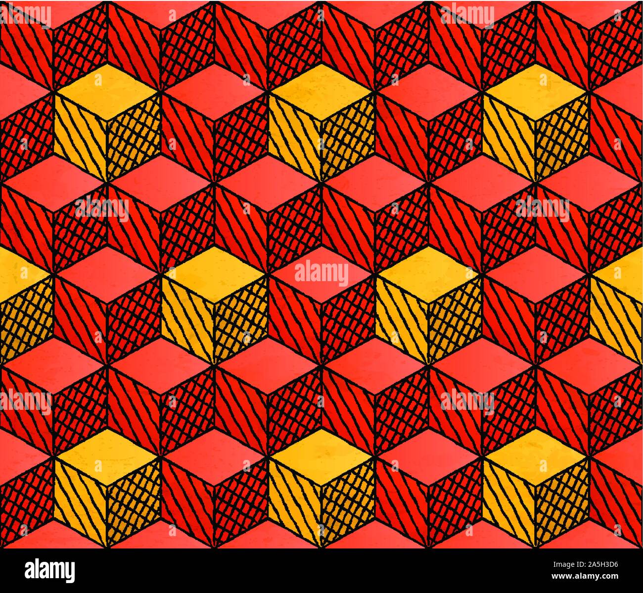 Colorful drawing styled cubes pattern Stock Vector Image & Art - Alamy