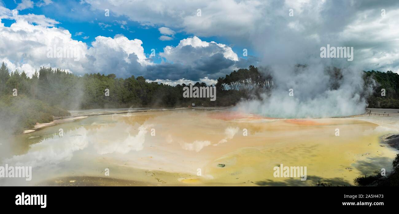 Steaming Champagne Pool, Hot Spring, Waiotapu Geothermal Wonderland ...