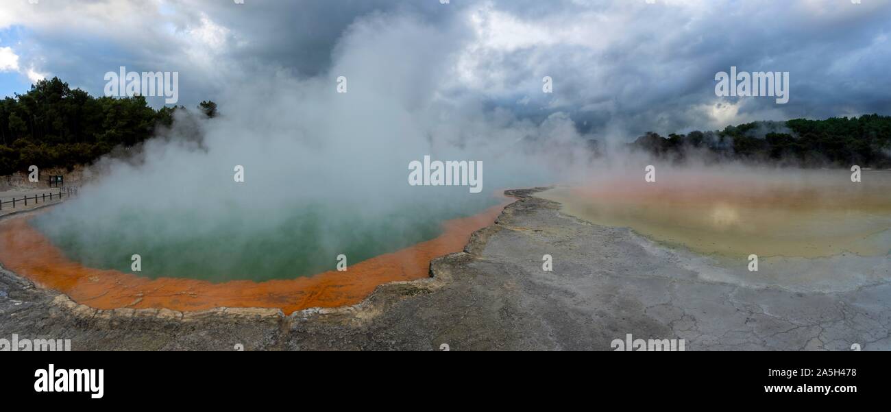 Steaming Champagne Pool, Hot Spring, Waiotapu Geothermal Wonderland ...