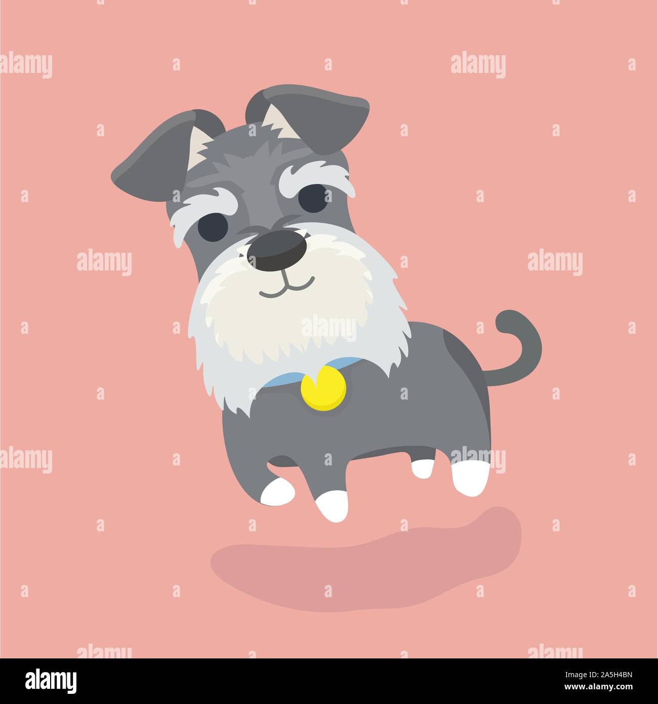 Schnauzer dog cartoon vector illustration Stock Vector Image & Art - Alamy
