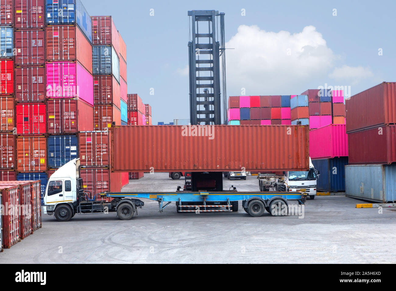 Container industry for goods import-export Stock Photo - Alamy