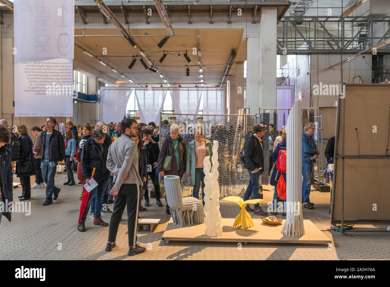 People visit the graduation show at the famous Dutch Design Week in ...