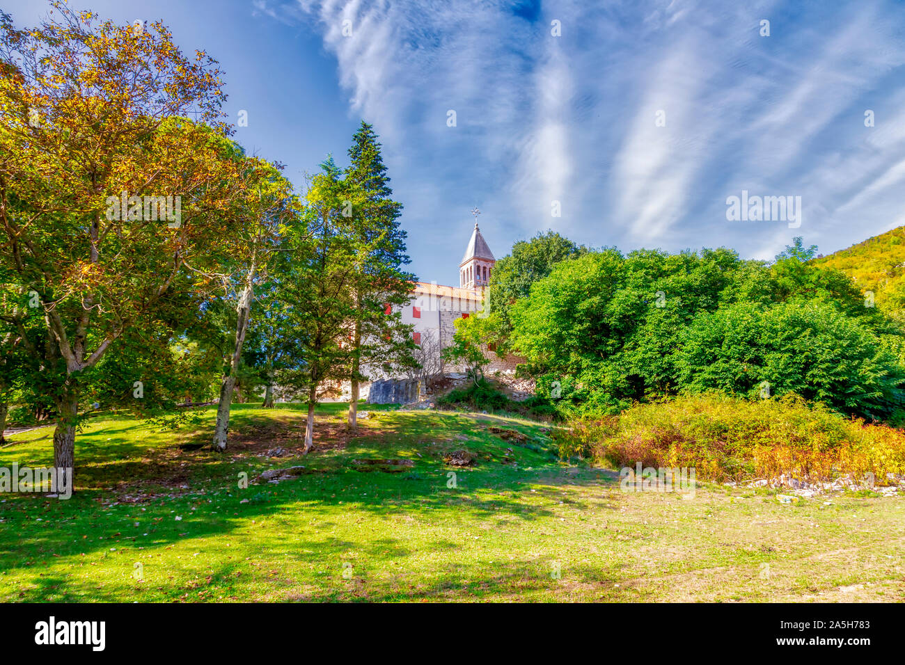 Krka monastery bell tower hi-res stock photography and images - Alamy