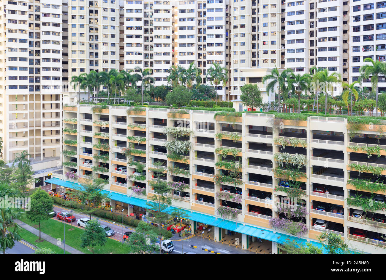 Singapore-05 MAY 2018:Singapore high density residential building and ...