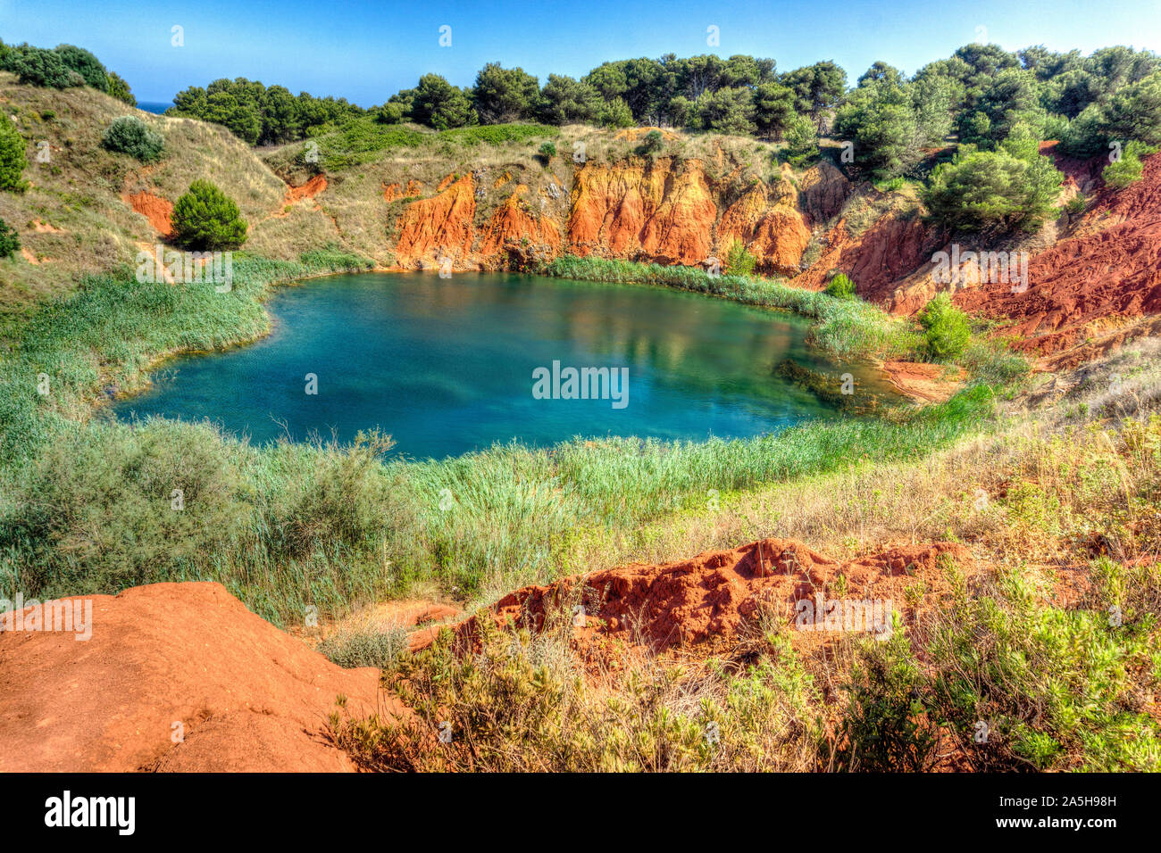Italy, Apulia, Otranto, old bauxite quarry, lake Stock Photo - Alamy