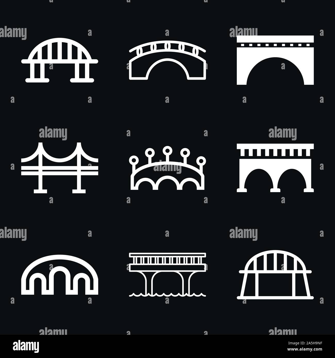 Bridge icon in flat style. Road business concept Stock Vector Image ...